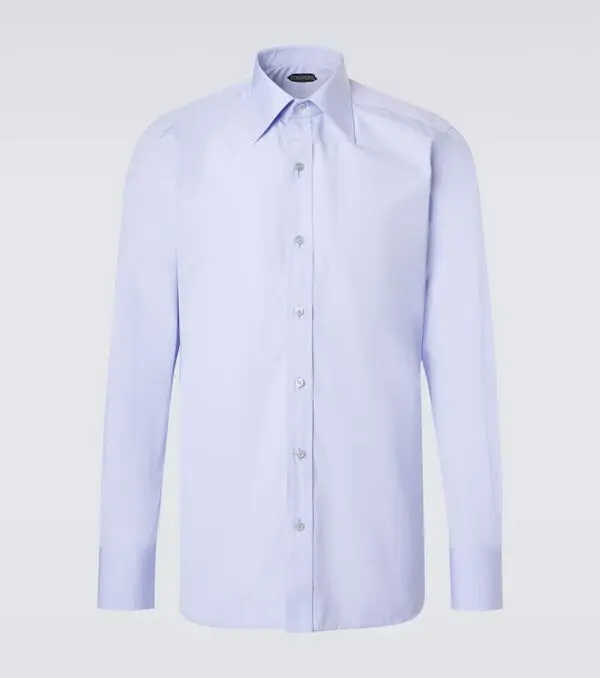 TOM FORD Cotton Poplin Shirt - Blue