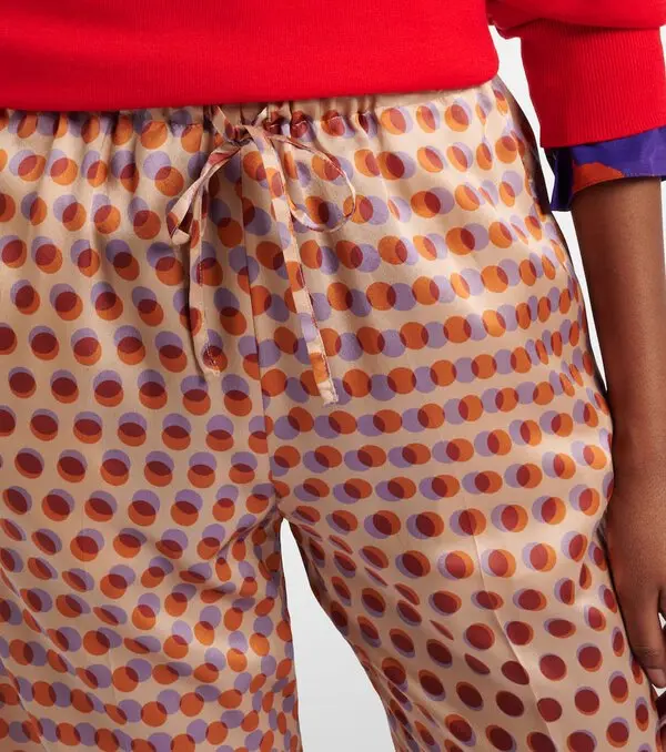 Dries Van Noten Polka-dot Silk Wide-leg Pants - Orange