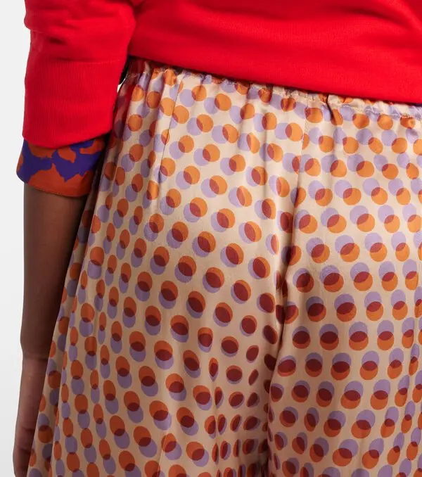Dries Van Noten Polka-dot Silk Wide-leg Pants - Orange