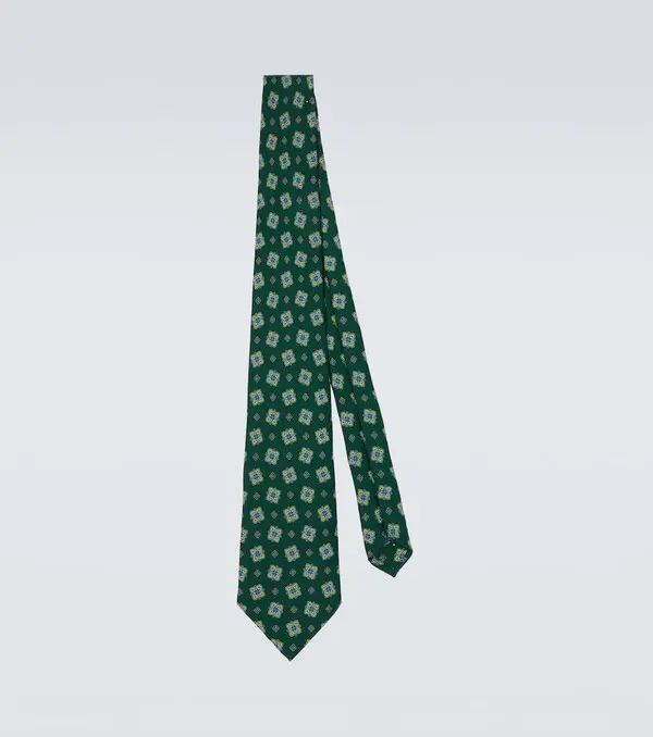 Dunhill Printed Silk Tie - Green
