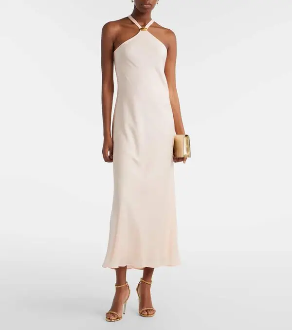 Max Mara Ghiotto Embellished Slip Dress - Pink