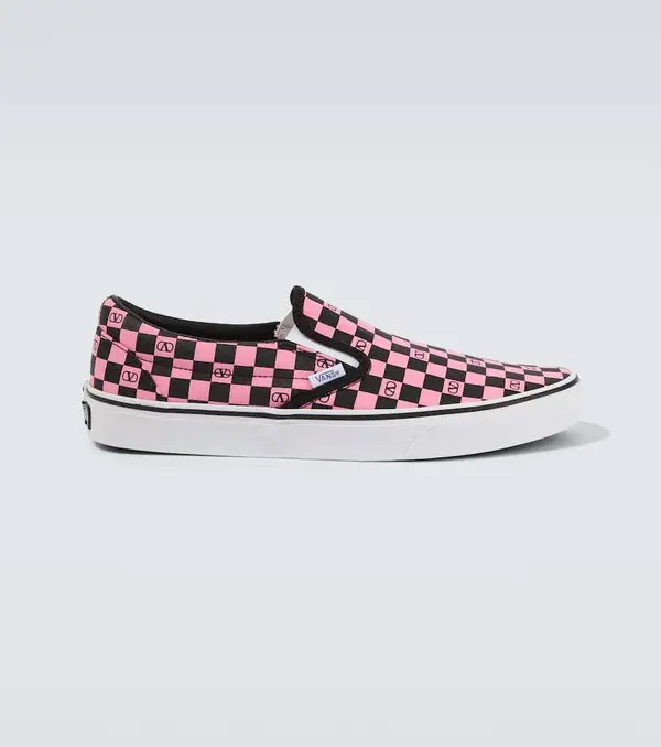 Valentino Garavani X Vans Vlogo Checked Slip-on Shoes - Black