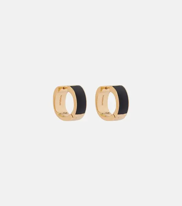 TOTEME Signature Enamel Gold-plated Hoop Earrings - Black