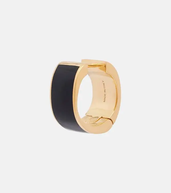 TOTEME Signature Enamel Hoop Earrings - Black