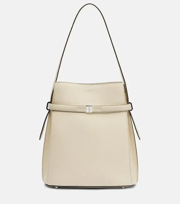 TOTEME Large Leather Bucket Bag - White