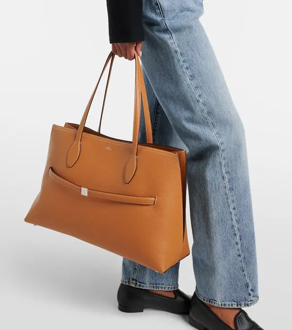 TOTEME Lounge Large Leather Tote Bag - Brown