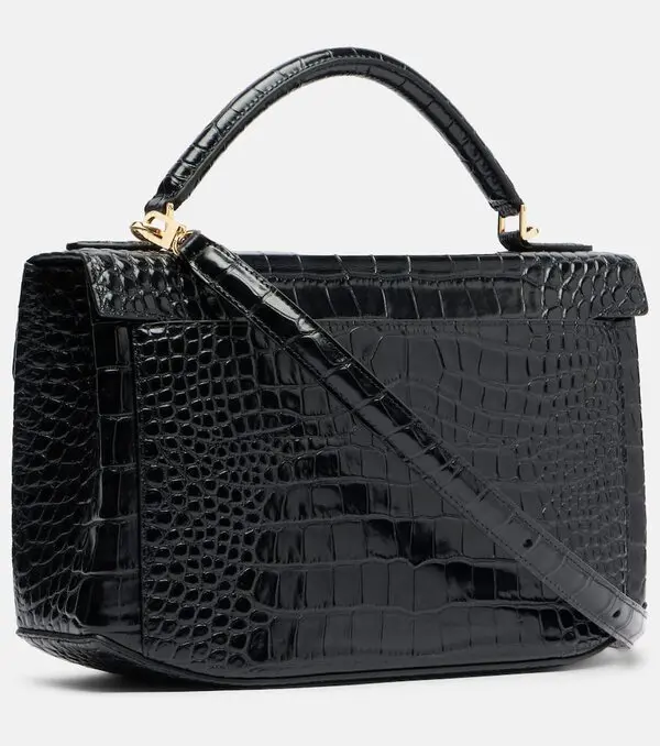 TOTEME Box Small Croc-effect Leather Top-handle Bag