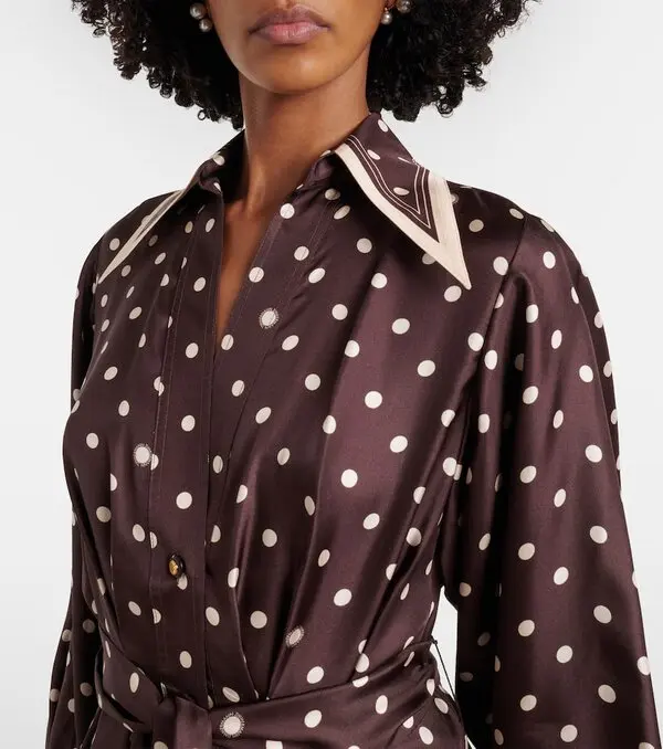 Zimmermann Polka-dot Silk Shirt Dress