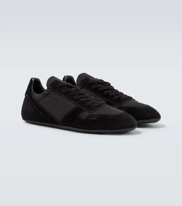 Rick Owens Minimal Suede-trimmed Sneakers - Black