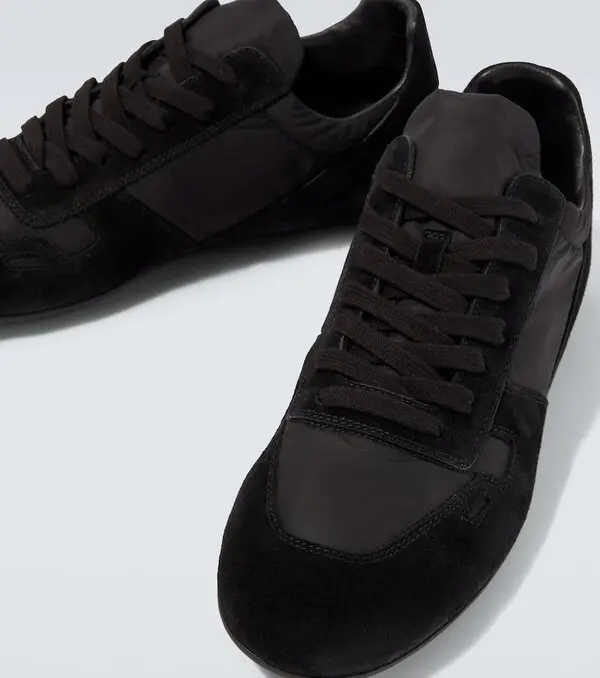Rick Owens Minimal Suede-trimmed Sneakers - Black