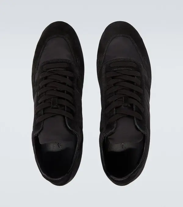Rick Owens Minimal Suede-trimmed Sneakers - Black