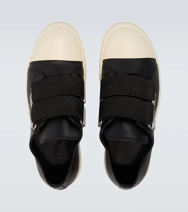 Rick Owens Low Strap Leather Sneakers