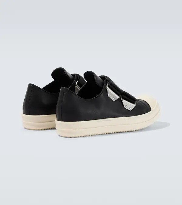 Rick Owens Low Strap Leather Sneakers
