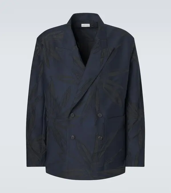 Dries Van Noten Cotton-blend Jacquard Blazer - Blue