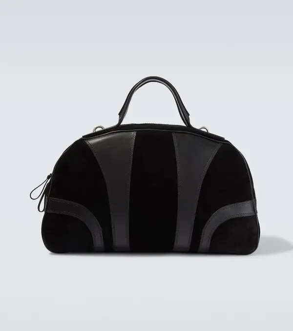Dries Van Noten Leather-trimmed Suede Duffel Bag - Black