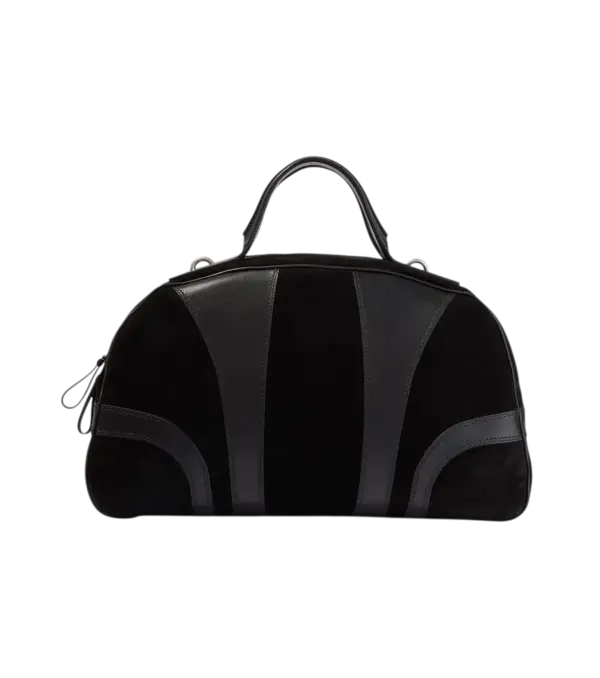 Dries Van Noten Leather-trimmed Suede Duffle Bag - Black