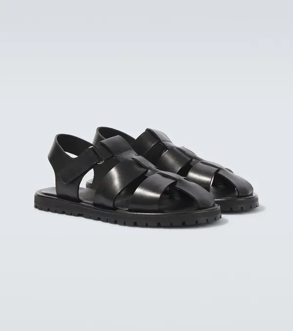 Studio Nicholson Sandom Leather Sandals - Black