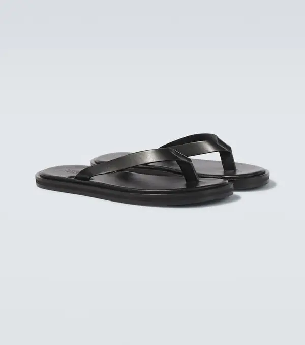 Studio Nicholson Curren Leather Thong Sandals - Black