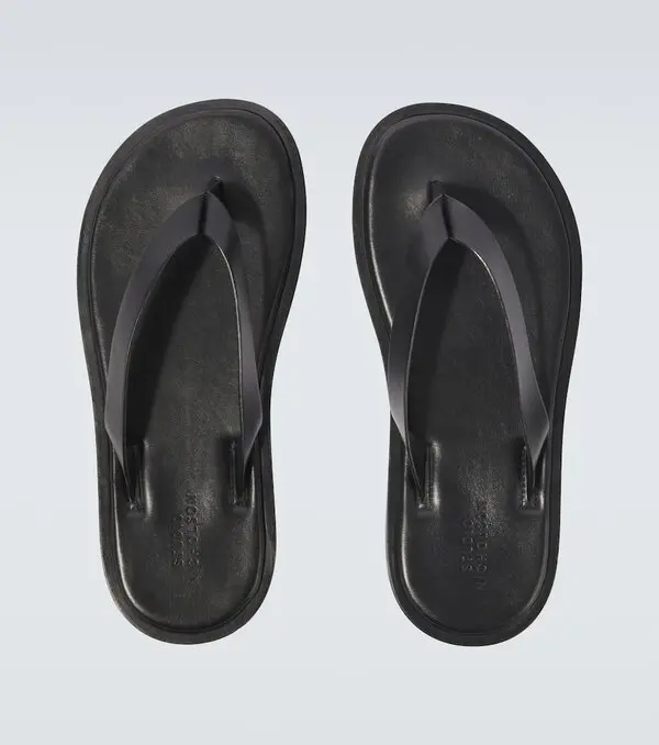 Studio Nicholson Curren Leather Thong Sandals - Black