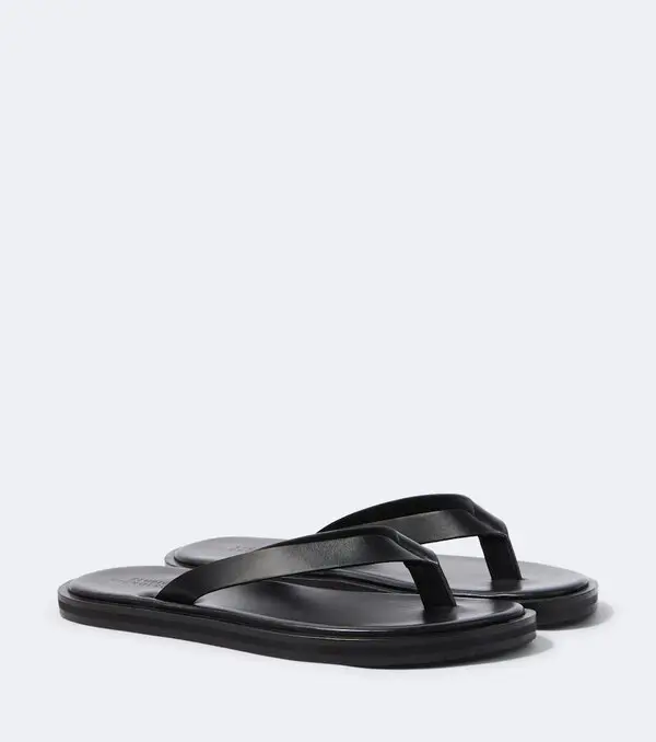 Studio Nicholson Curren Leather Thong Sandals - Black