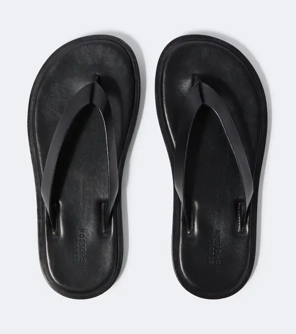 Studio Nicholson Curren Leather Thong Sandals - Black