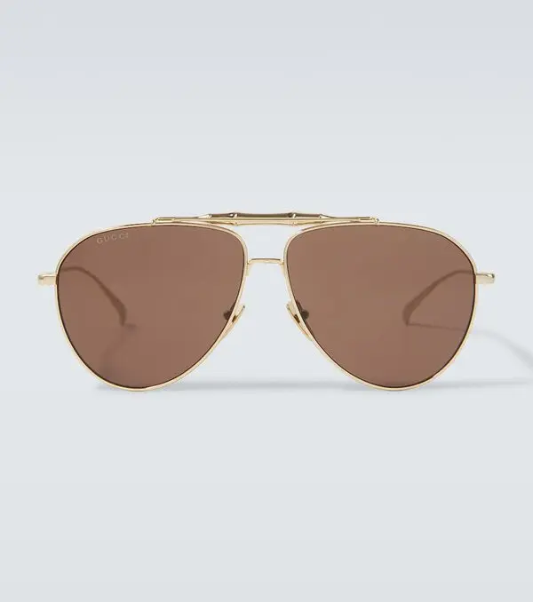 Gucci Bamboo Aviator Sunglasses - Gold
