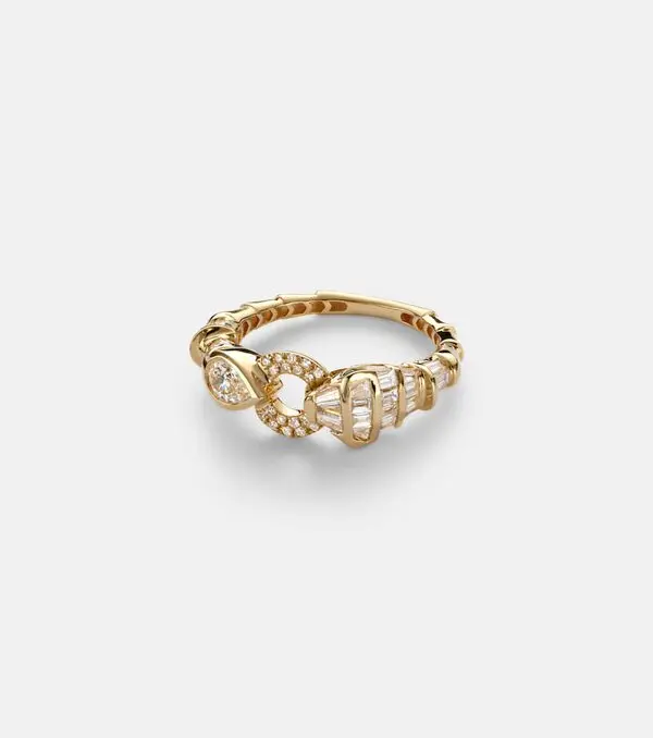 Shay Jewelry Serpentine 18kt Ring With Diamonds - Gold