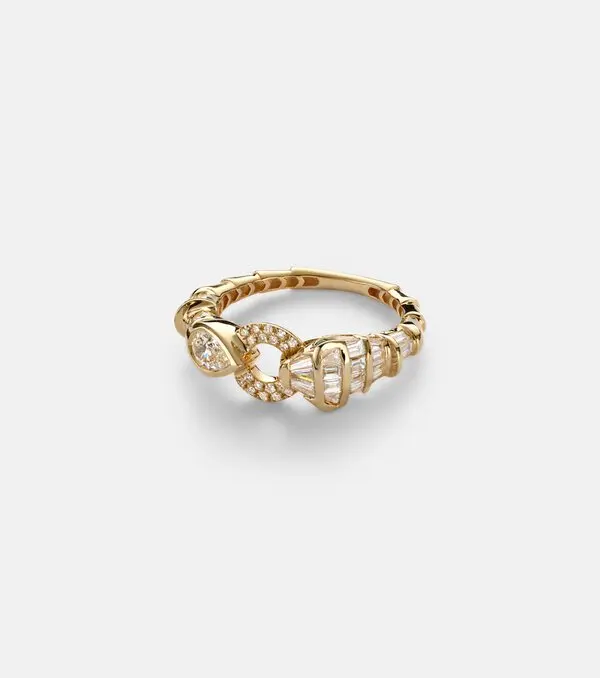 Shay Jewelry Serpentine 18kt Ring With Diamonds - Gold