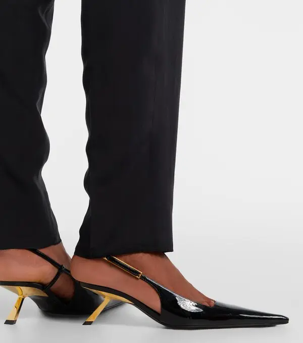 Saint Laurent Lee Patent Leather Slingback Pumps