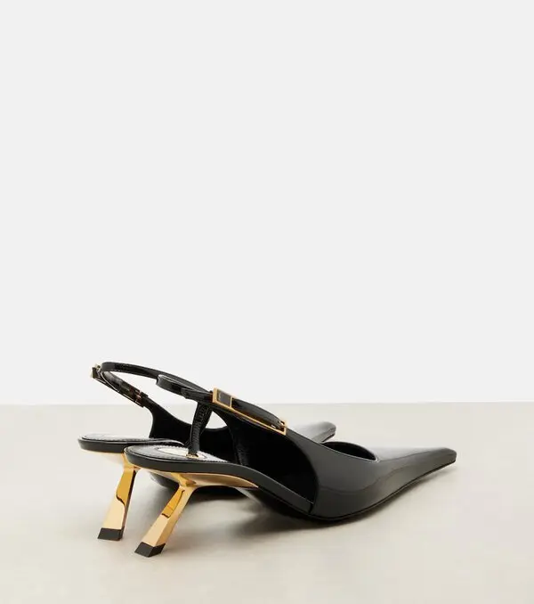 Saint Laurent Lee Patent Leather Slingback Pumps