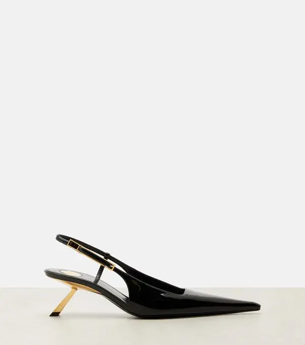 Saint Laurent Lee Patent Leather Slingback Pumps