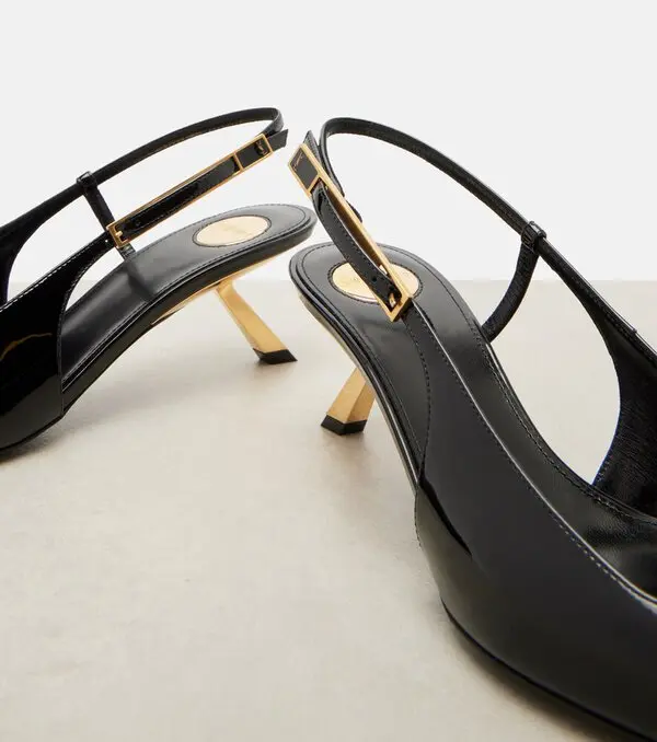 Saint Laurent Lee Patent Leather Slingback Pumps