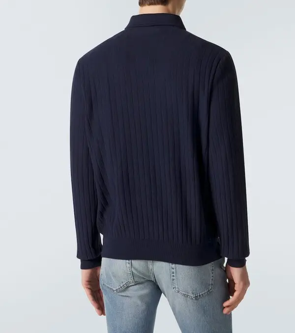 LARDINI Cotton Polo Sweater - Blue