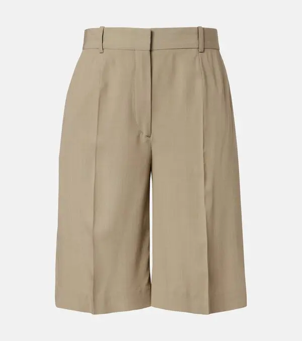 TOTEME High-rise Bermuda Shorts - Beige