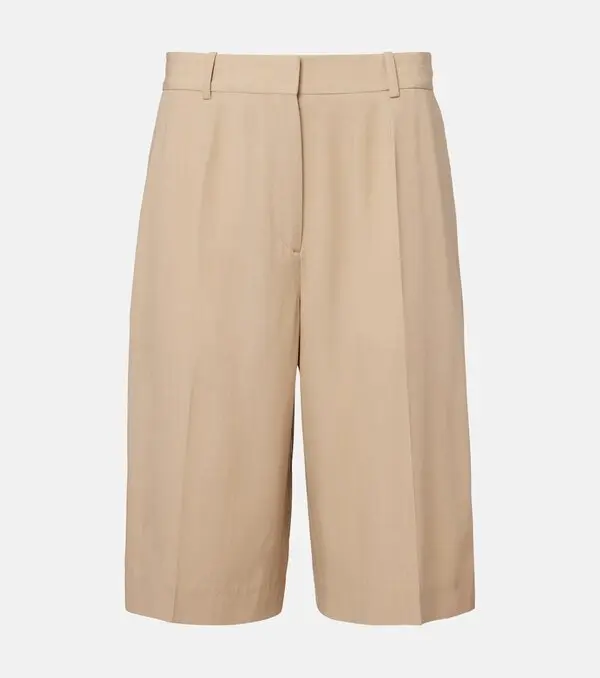 TOTEME High-rise Bermuda Shorts - Beige