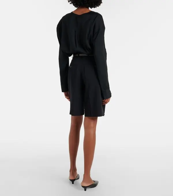 TOTEME High-rise Bermuda Shorts - Black