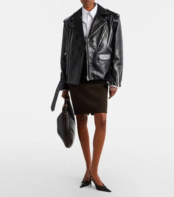 Saint Laurent Padded Leather Biker Jacket