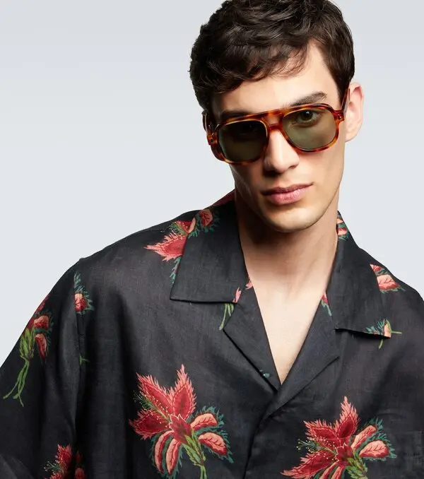 SESTINI Acetate Aviator Sunglasses - Brown