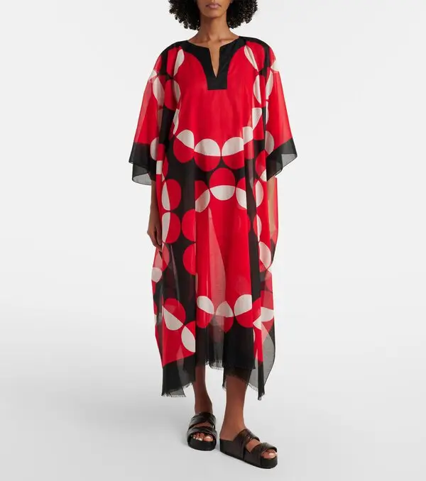 Dries Van Noten Printed Cotton Kaftan - Red