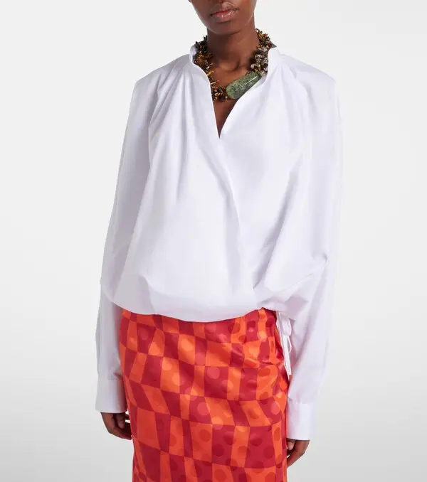 Dries Van Noten Draped Cotton Blouse