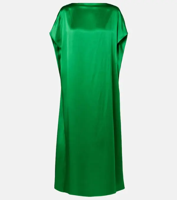 Dries Van Noten Silk Satin Midi Dress - Green