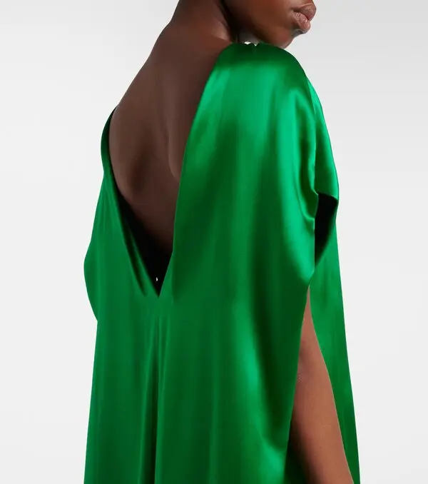 Dries Van Noten Silk Satin Midi Dress - Green