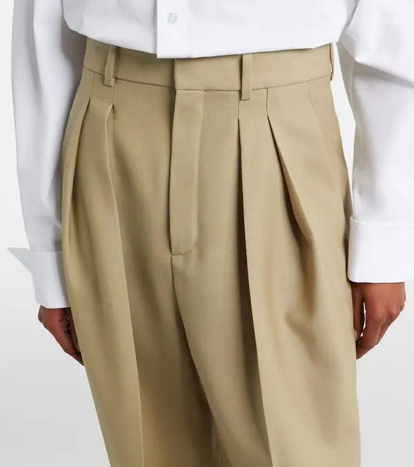 Saint Laurent Wool And Silk Wide-leg Pants