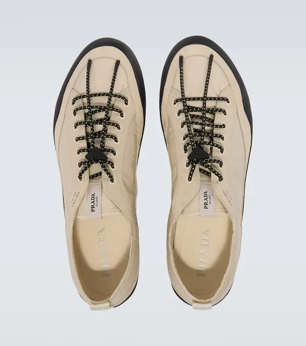 Prada Speedrock Re-nylon And Suede Sneakers - Beige