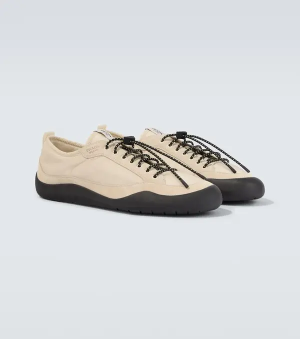 Prada Speedrock Re-nylon And Suede Sneakers - Beige