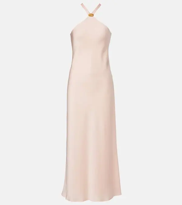 Max Mara Ghiotto Embellished Satin Slip Dress - Pink