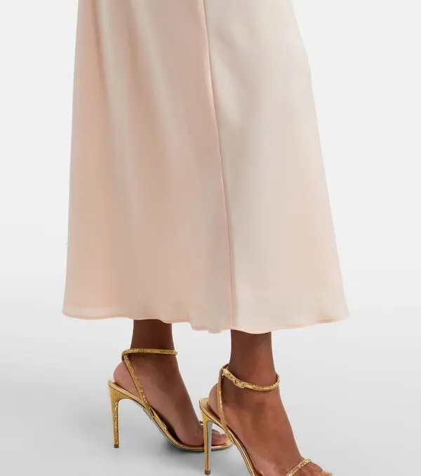Max Mara Ghiotto Embellished Satin Slip Dress - Pink