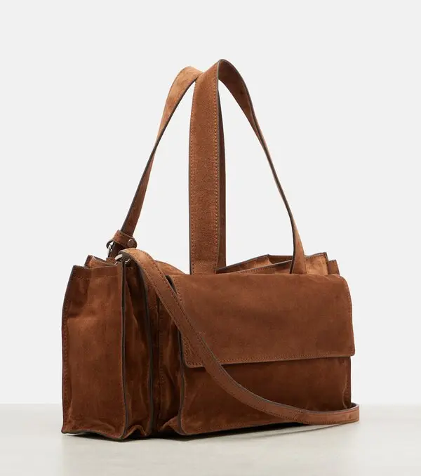 Miu Miu Suede Utilitarian Shoulder Bag
