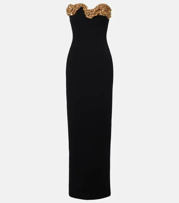 Rachel Gilbert Lucca Embellished Gown - Black