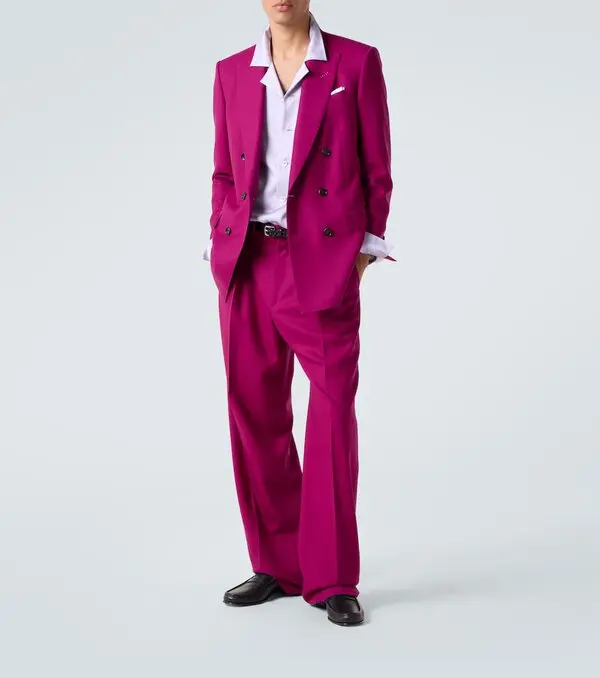 TOM FORD Wool Twill Suit Jacket - Pink
